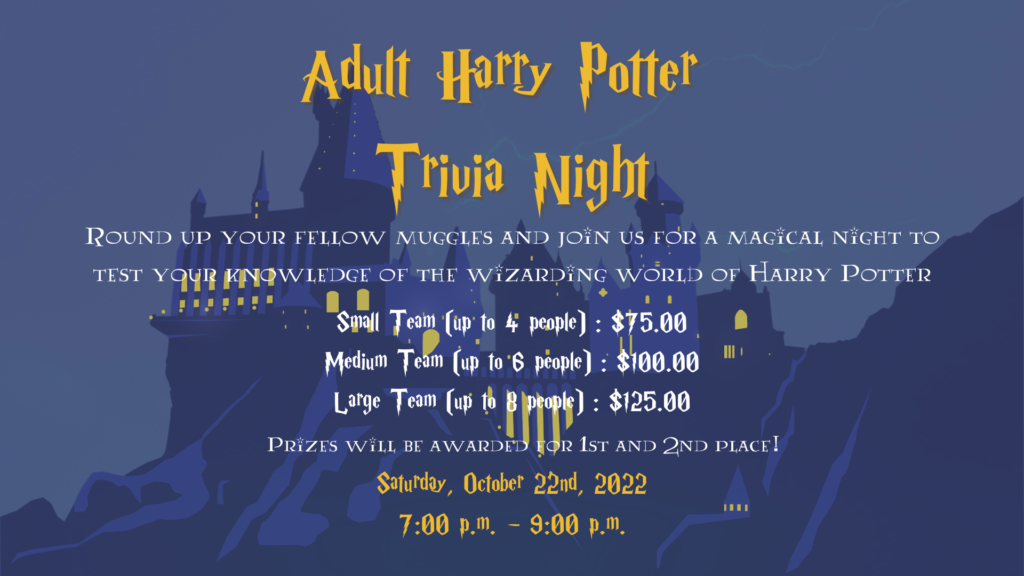 Harry Potter Trivia Night Slide | Community Library of Allegheny Valley
